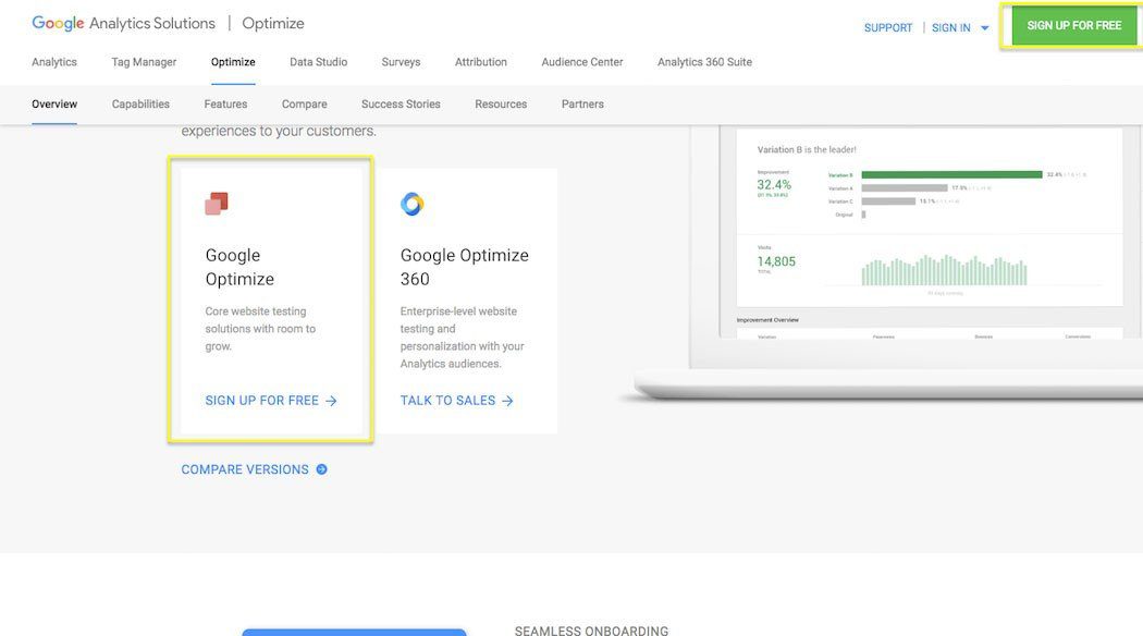 Google Optimize - Freelance web developer Padova Google Analytics e ...